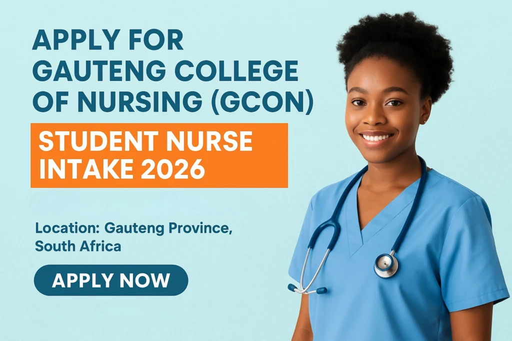 Gauteng College of Nursing (GCON) Student NurseIntake 2026